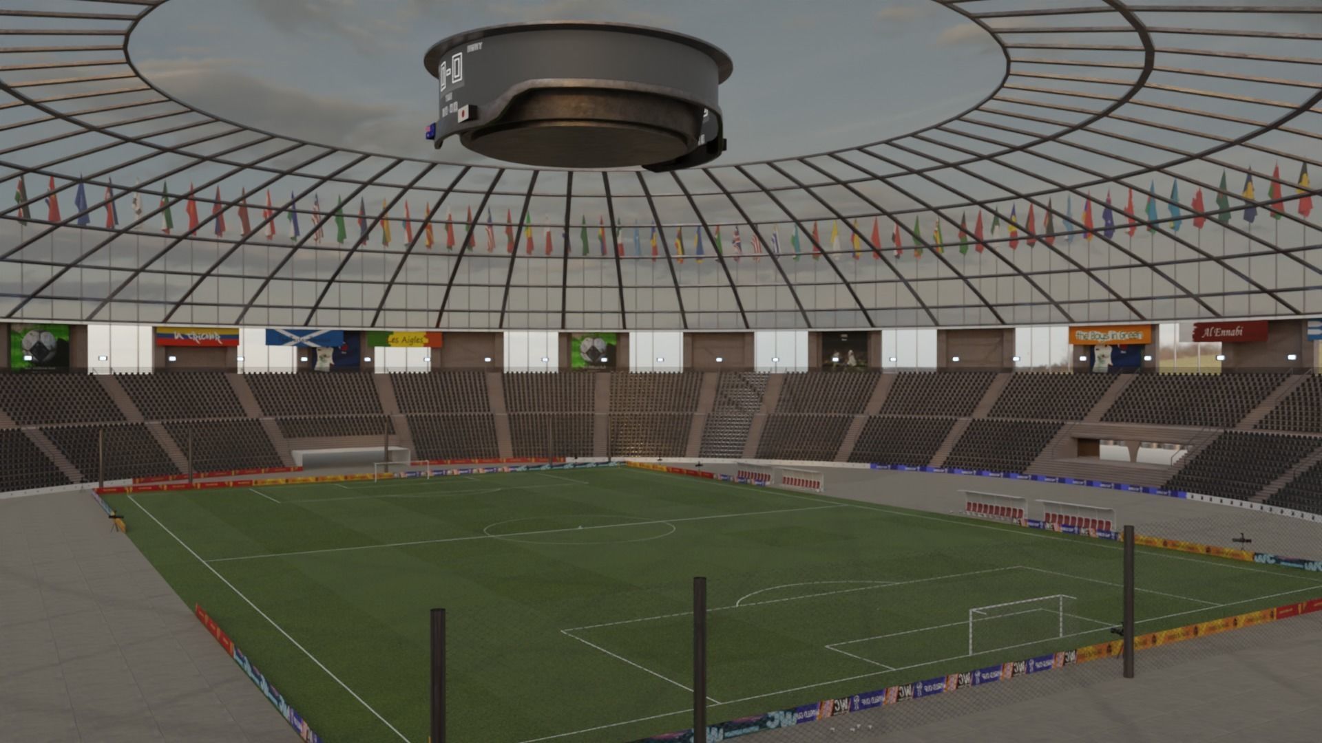 3D model cylindrical roofed stadium VR / AR / low-poly | CGTrader