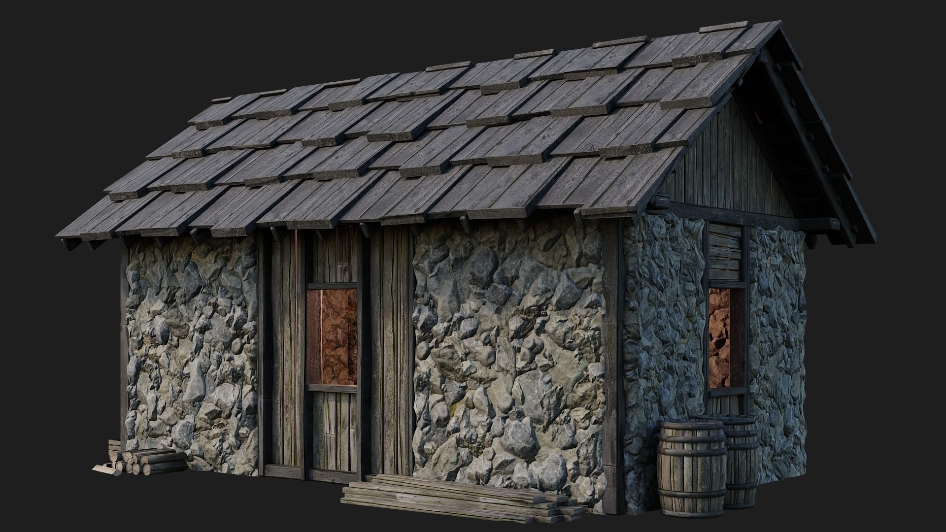 3D model 4 Old Medieval Building Pack 4K Textures GameReady 125 to 128 ...