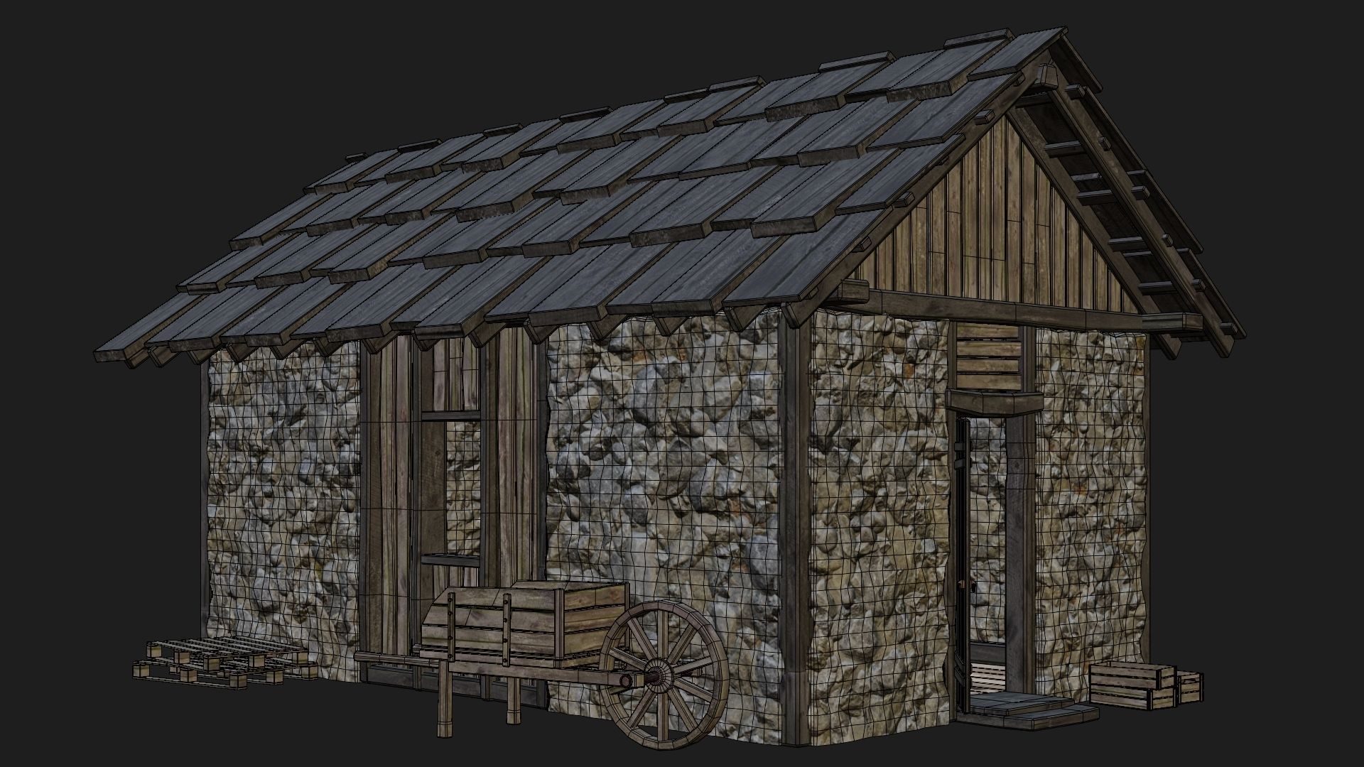 3D model 4 Old Medieval Building Pack 4K Textures GameReady 125 to 128 ...