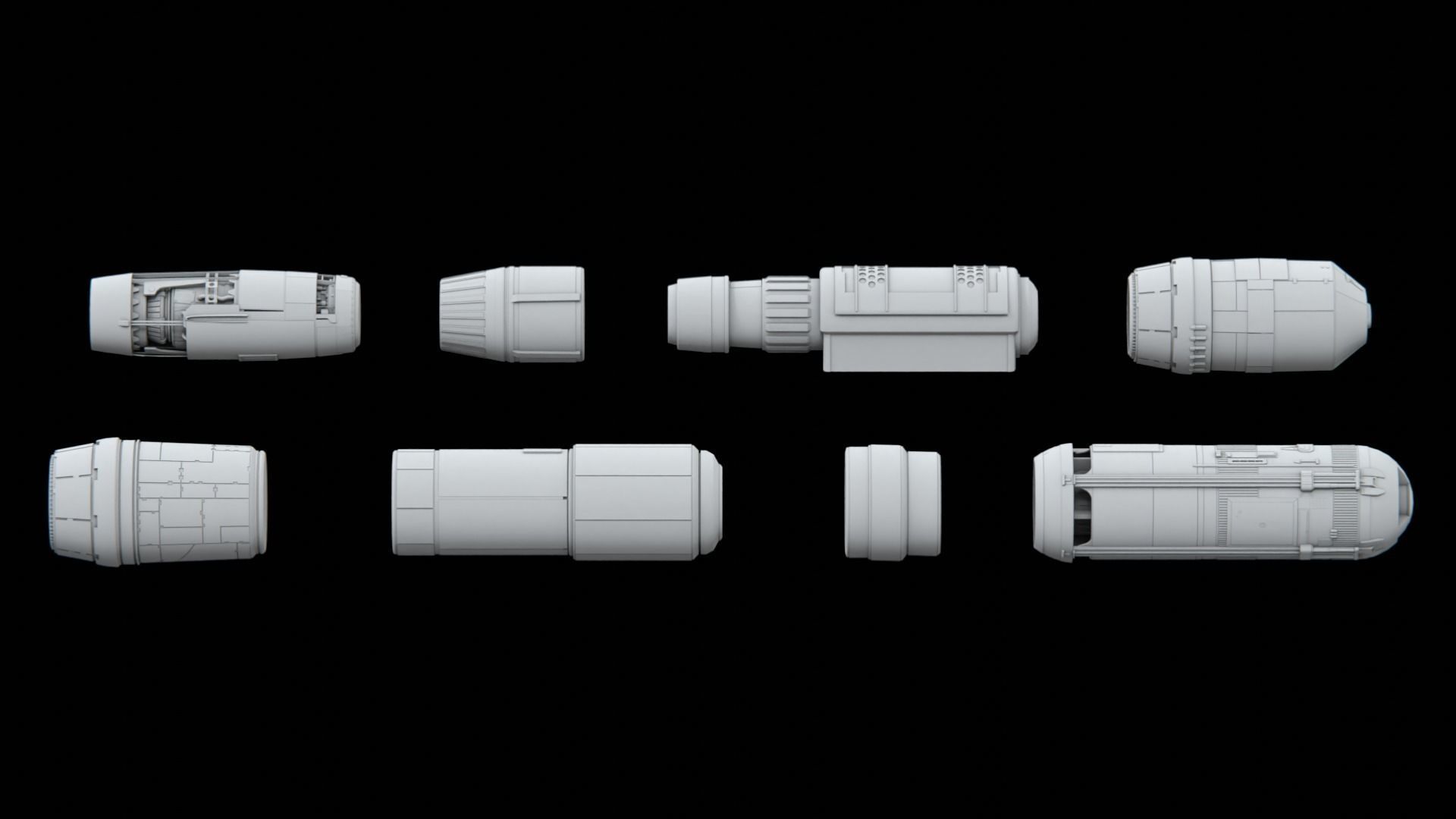 Sci-Fi KitBash Engine Pack II - Star Wars 3D model | CGTrader