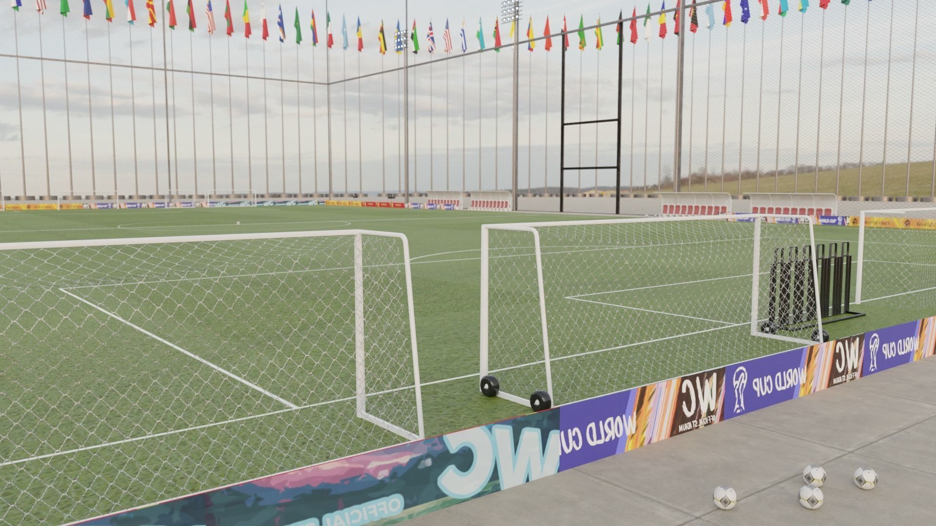 3D model Football training pitch and training equipment VR / AR / low ...