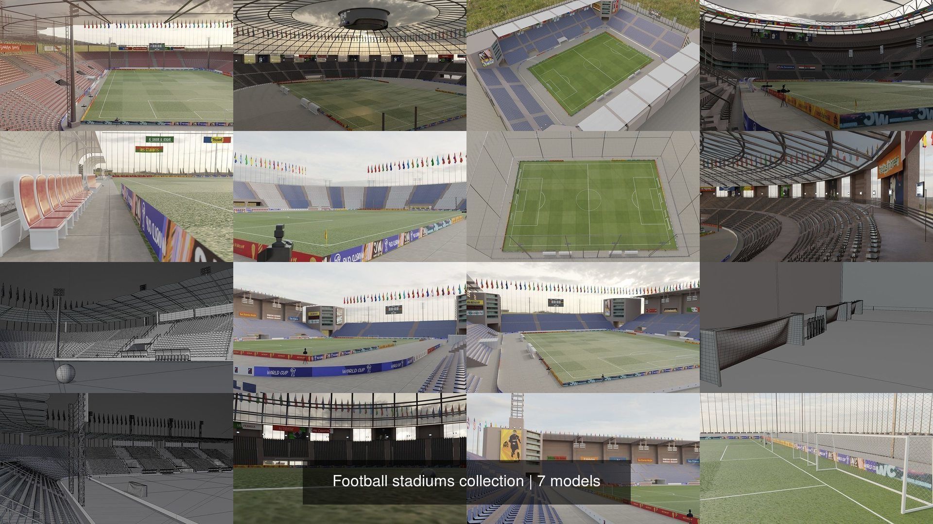 Football stadiums collection | CGTrader