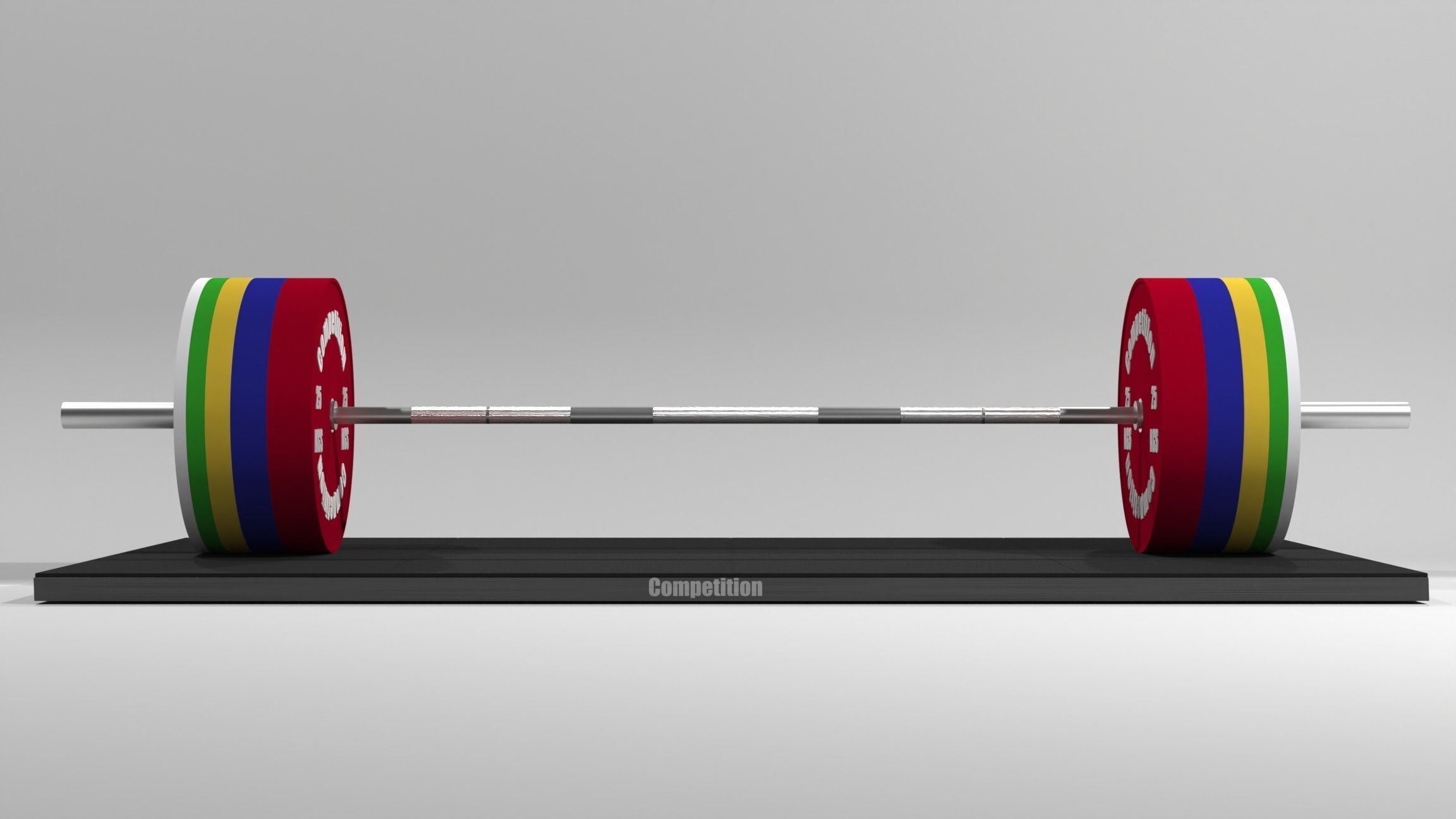 Olympic competition barbell and lifting platform 3D model | CGTrader