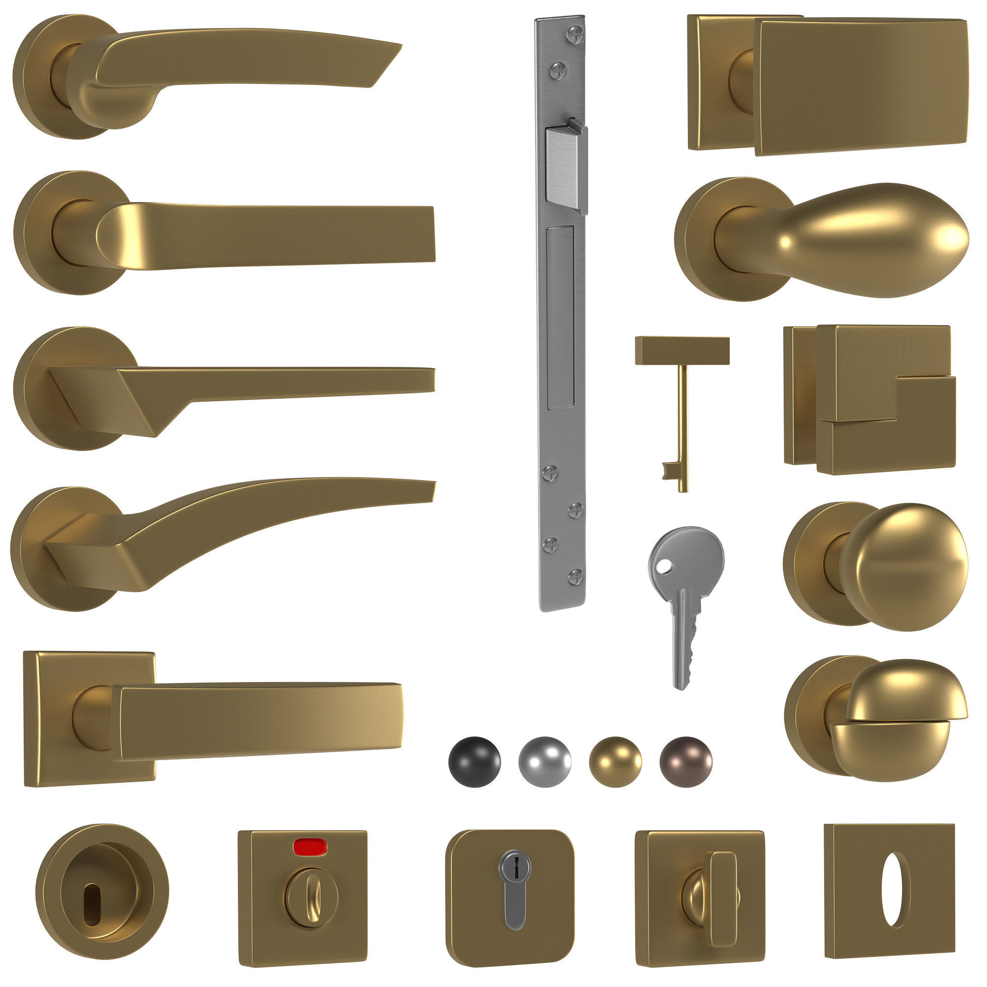 Door Handles Collection 3D model | CGTrader