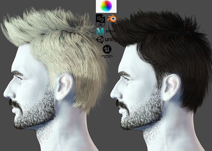 3D model hair style VR / AR / low-poly | CGTrader