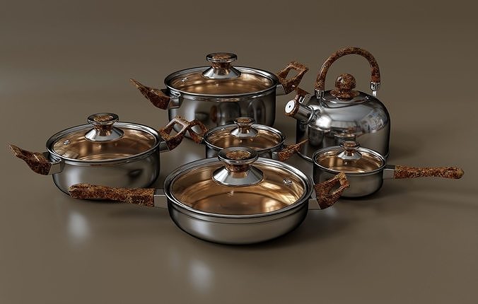 Kitchen set of 6 items 3D model | CGTrader