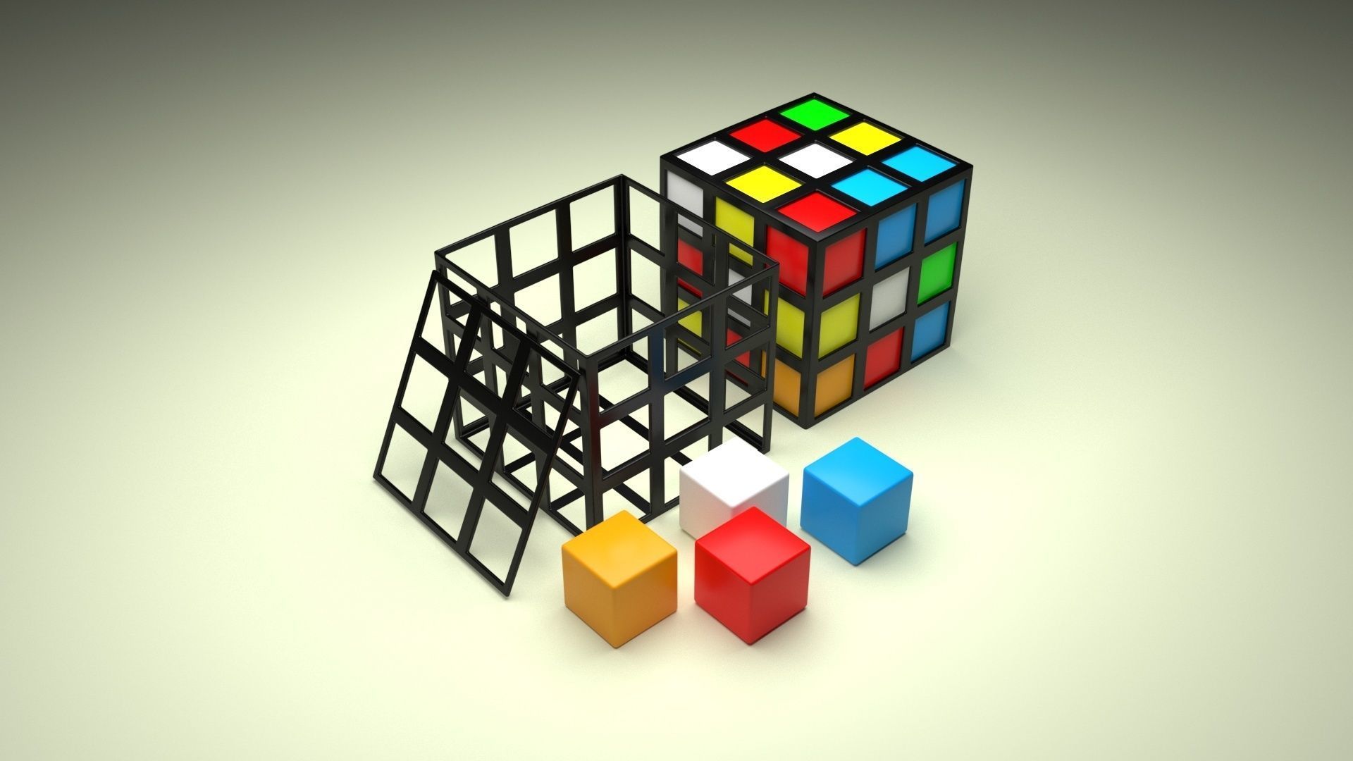 Cage Rubiks Cube 3D model | CGTrader