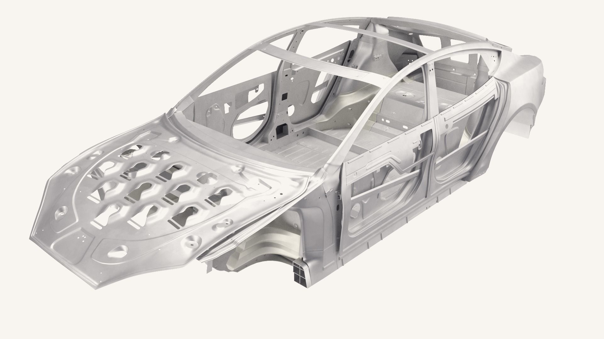 Tesla Model S Frame 3D model rigged | CGTrader