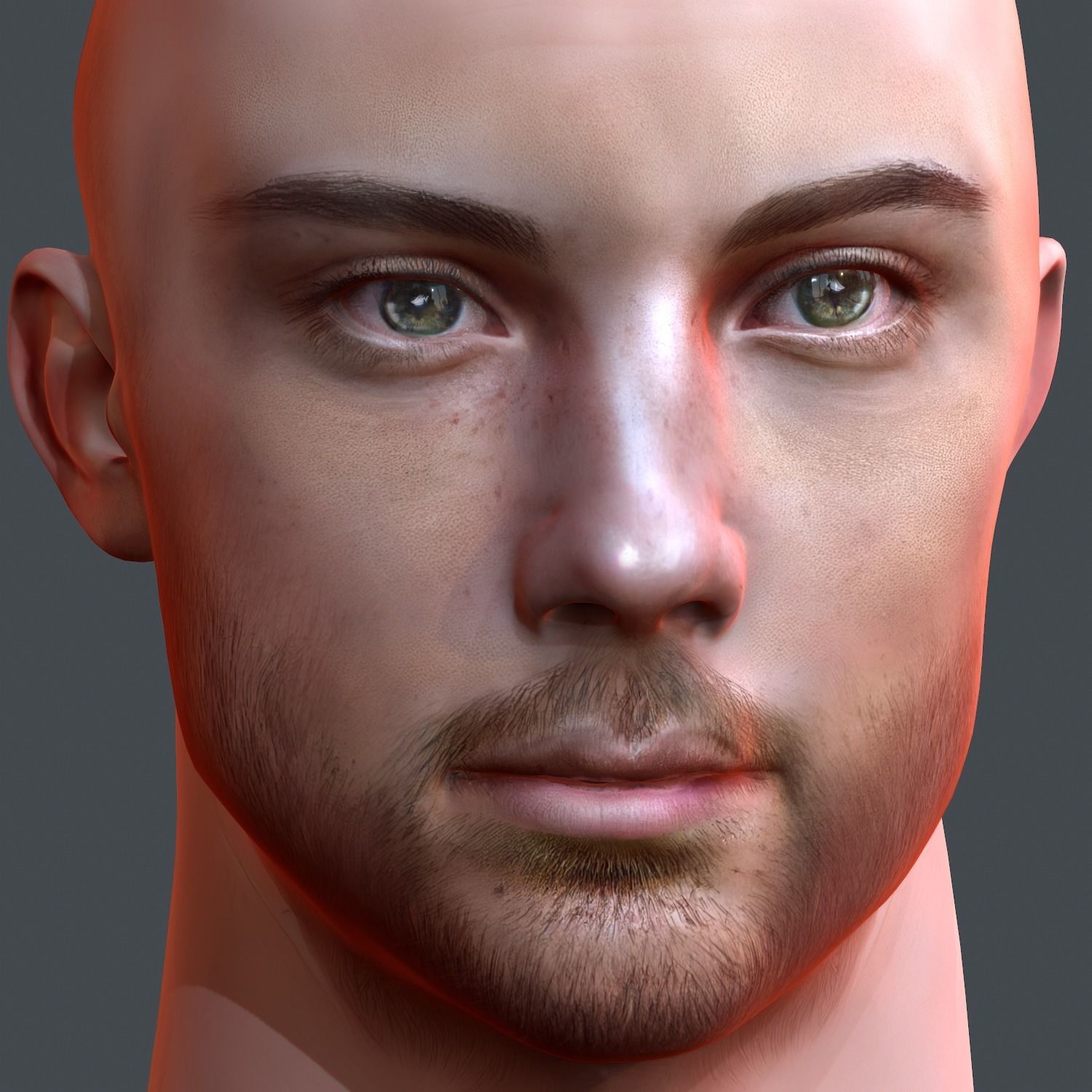 3D model Male head Realistic Perfect Head Low-poly 3D model game ready ...