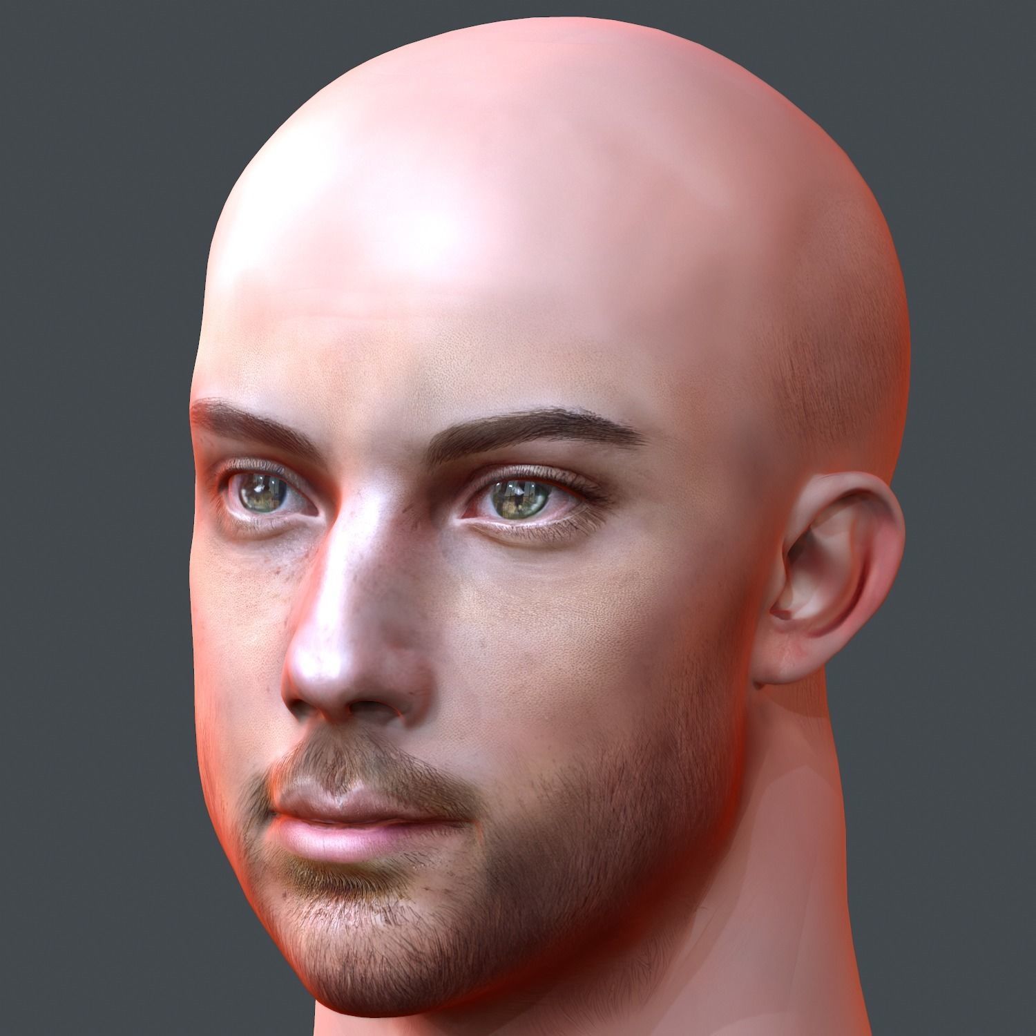 3D model Male head Realistic Perfect Head Low-poly 3D model game ready ...