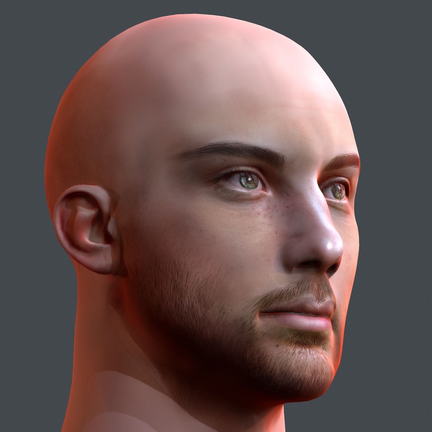 3D model Male head Realistic Perfect Head Low-poly 3D model game ready ...