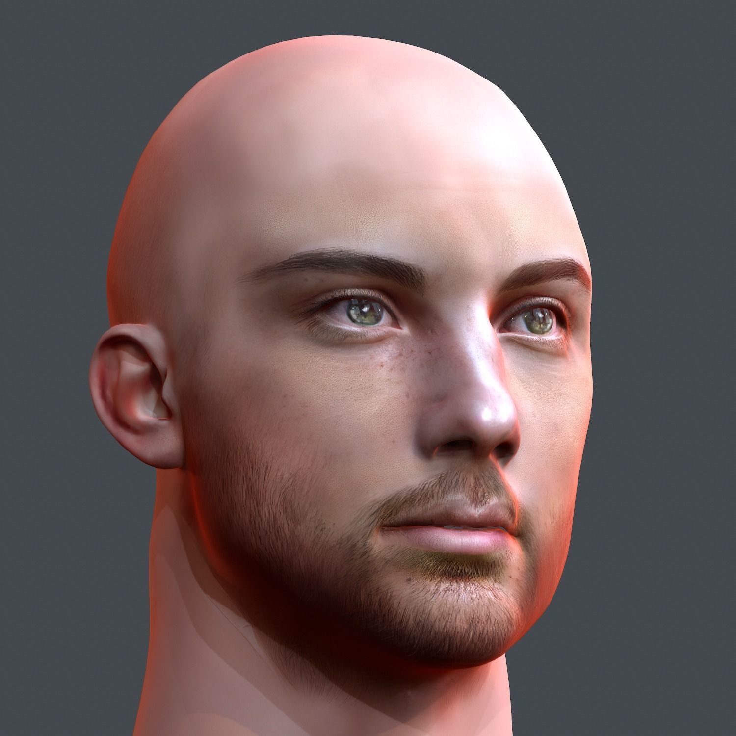 3D model Male head Realistic Perfect Head Low-poly 3D model game ready ...