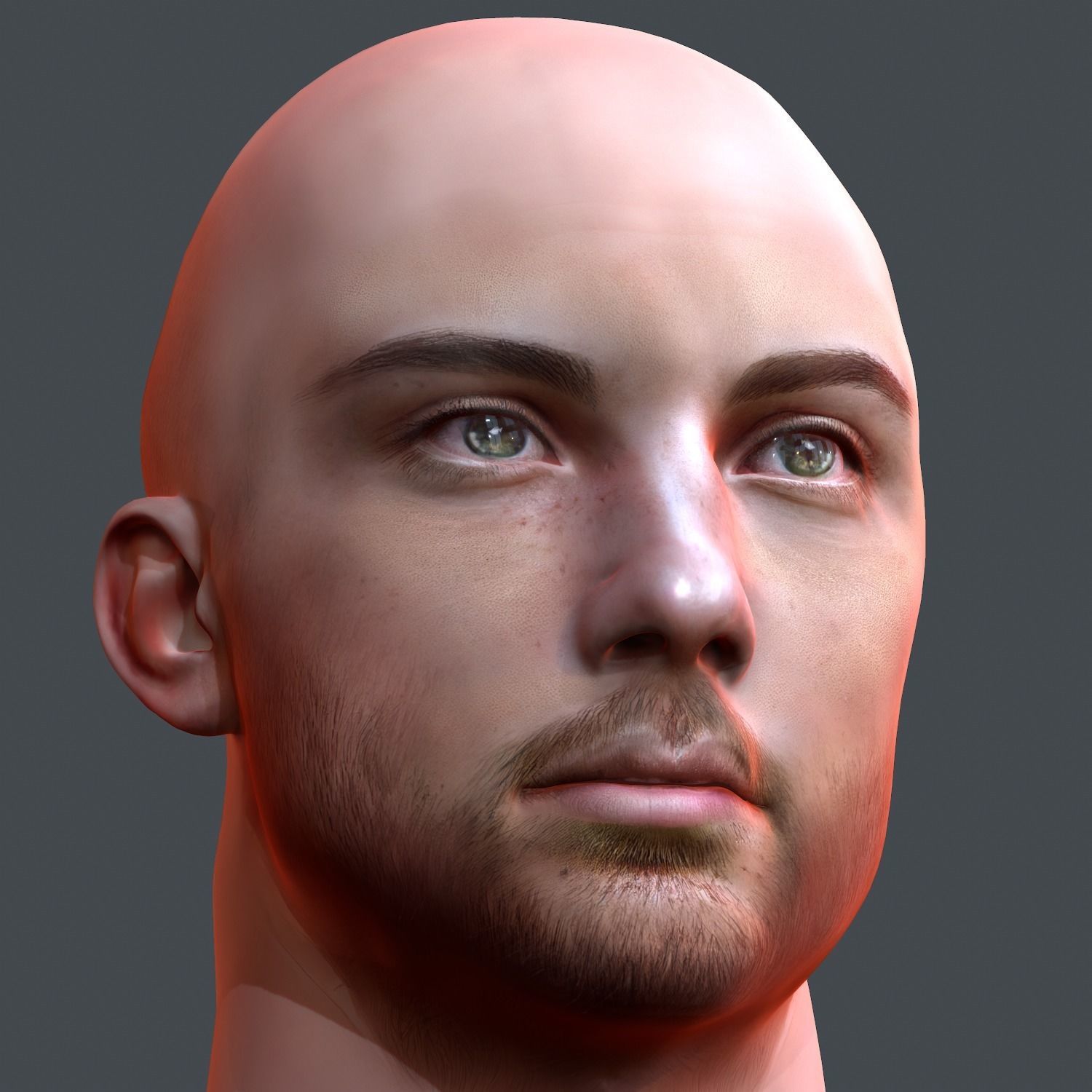 3D model Male head Realistic Perfect Head Low-poly 3D model game ready ...