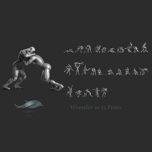 Wrestler 01 3D model 3D printable | CGTrader