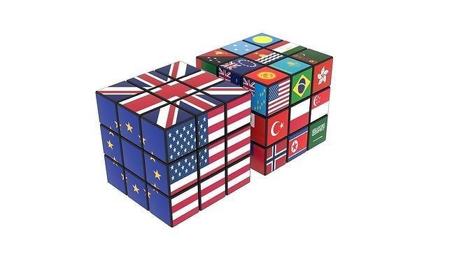 Rubiks Cubes With Flags 3D model | CGTrader