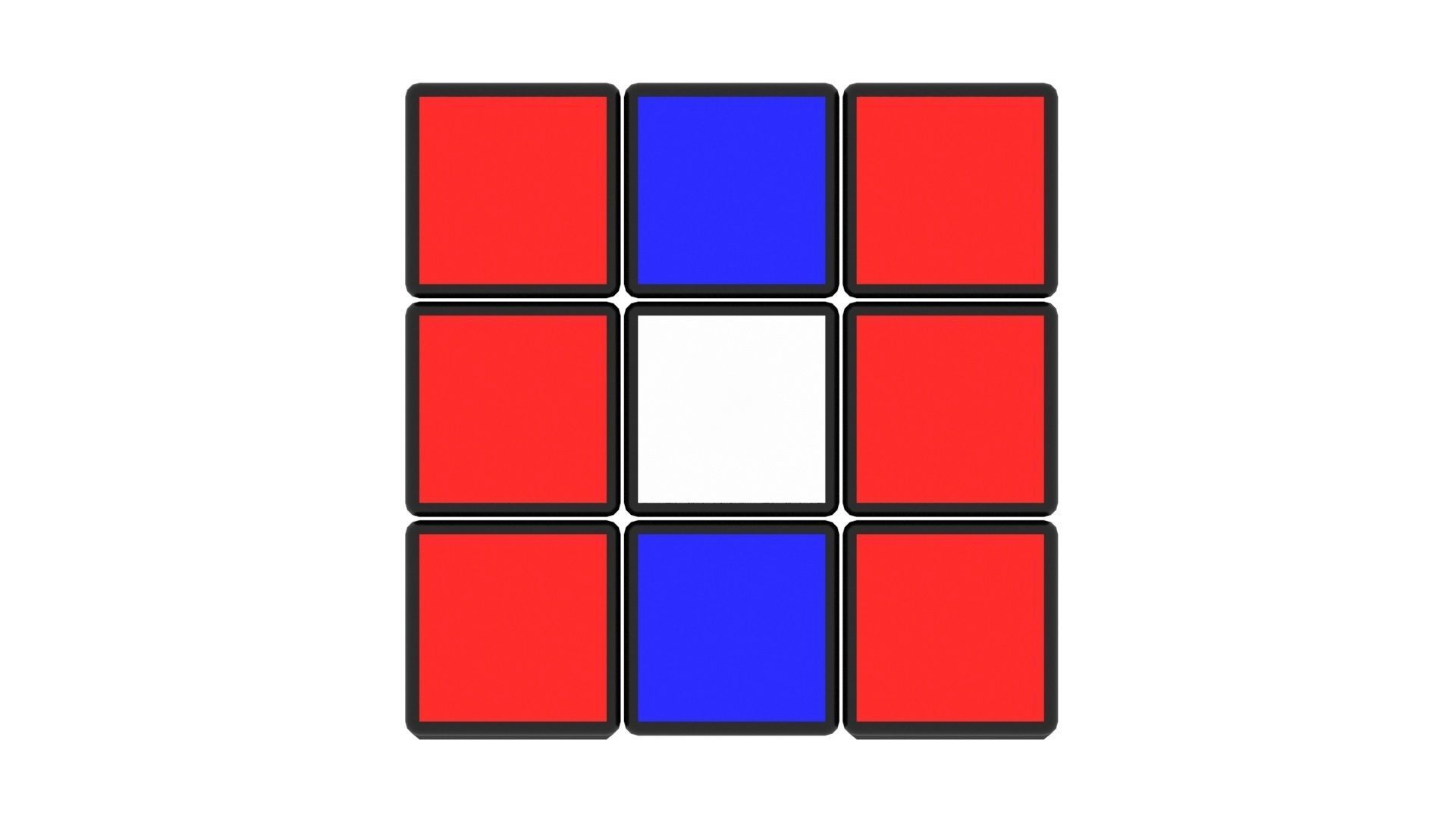 Solved Rubiks Cube Flags 3D model | CGTrader