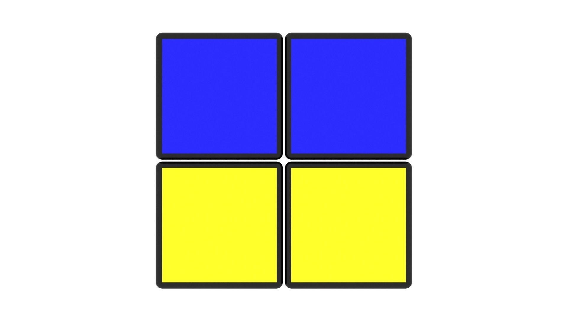 Solved Rubiks Cube Flags 3D model | CGTrader