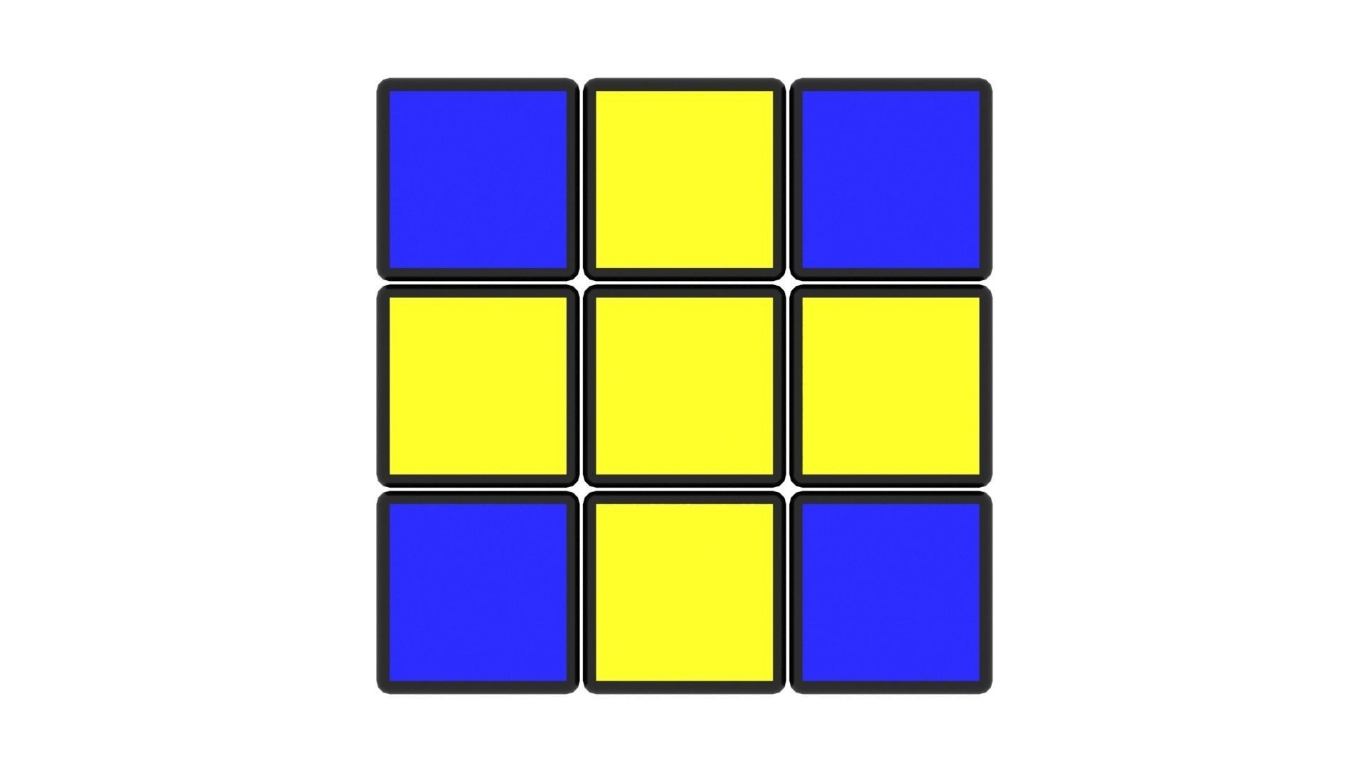 Solved Rubiks Cube Flags 3D model | CGTrader