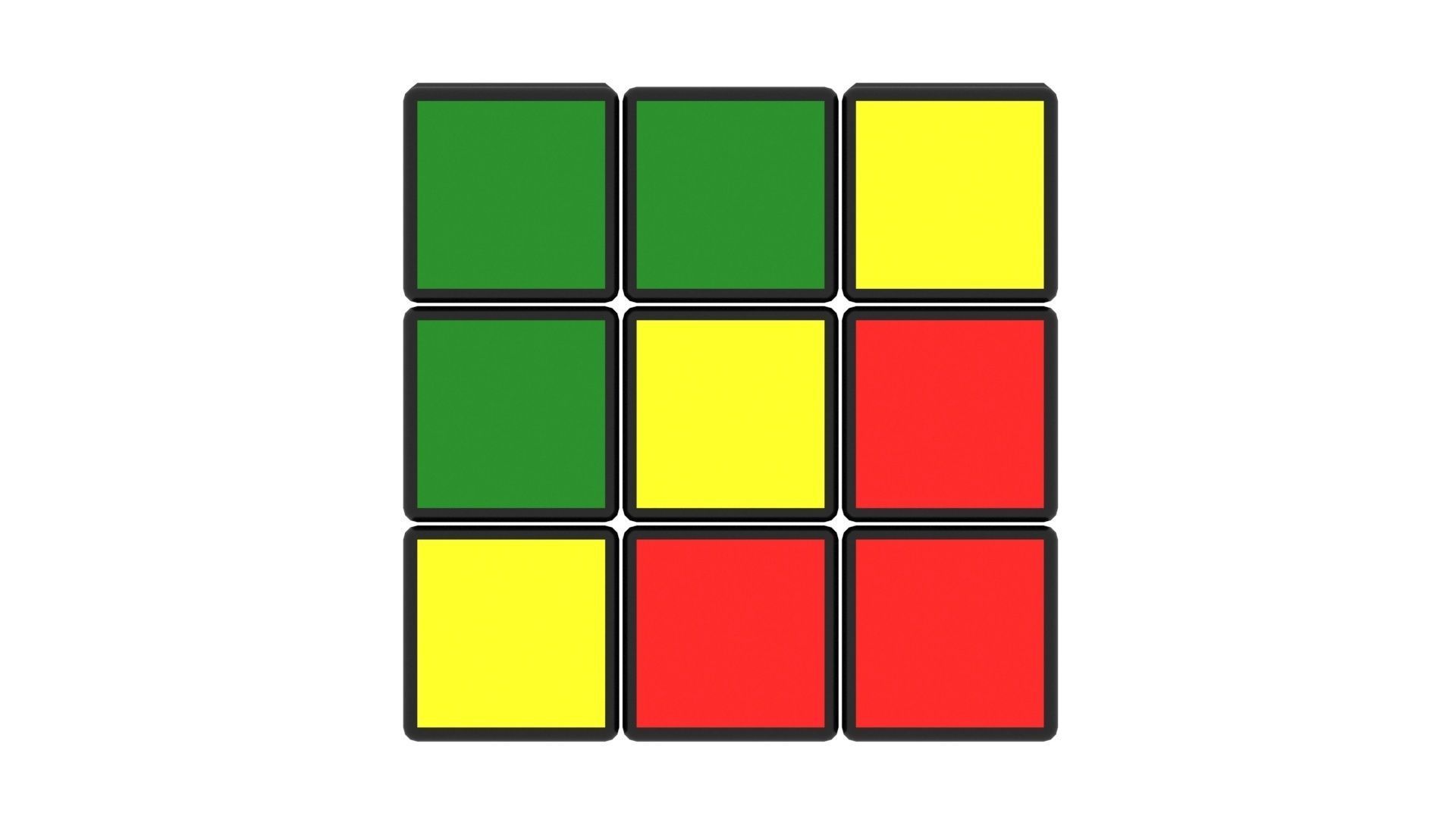 Solved Rubiks Cube Flags 3D model | CGTrader