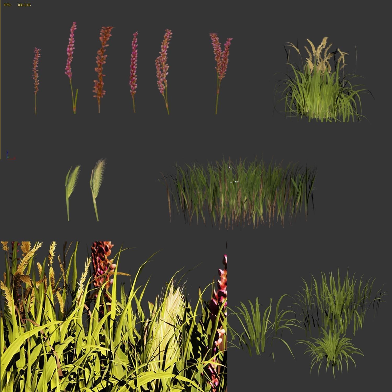 3D model Set Grass with Flower006 Arc corona VR / AR / low-poly | CGTrader