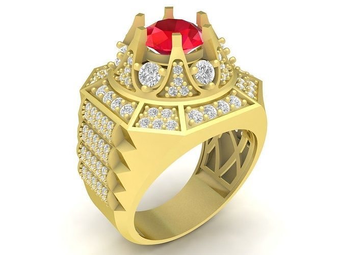 korea diamond men ring 3811 3D model 3D printable | CGTrader