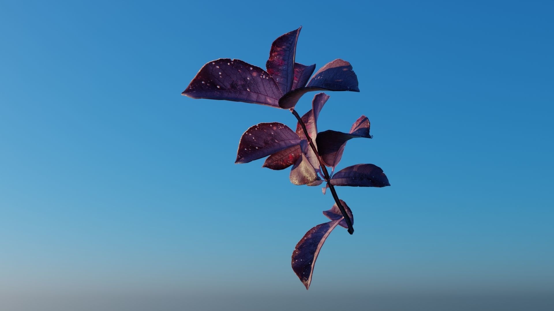 3D model Purple Tree Leaves - Branch for Particle Generation VR / AR ...