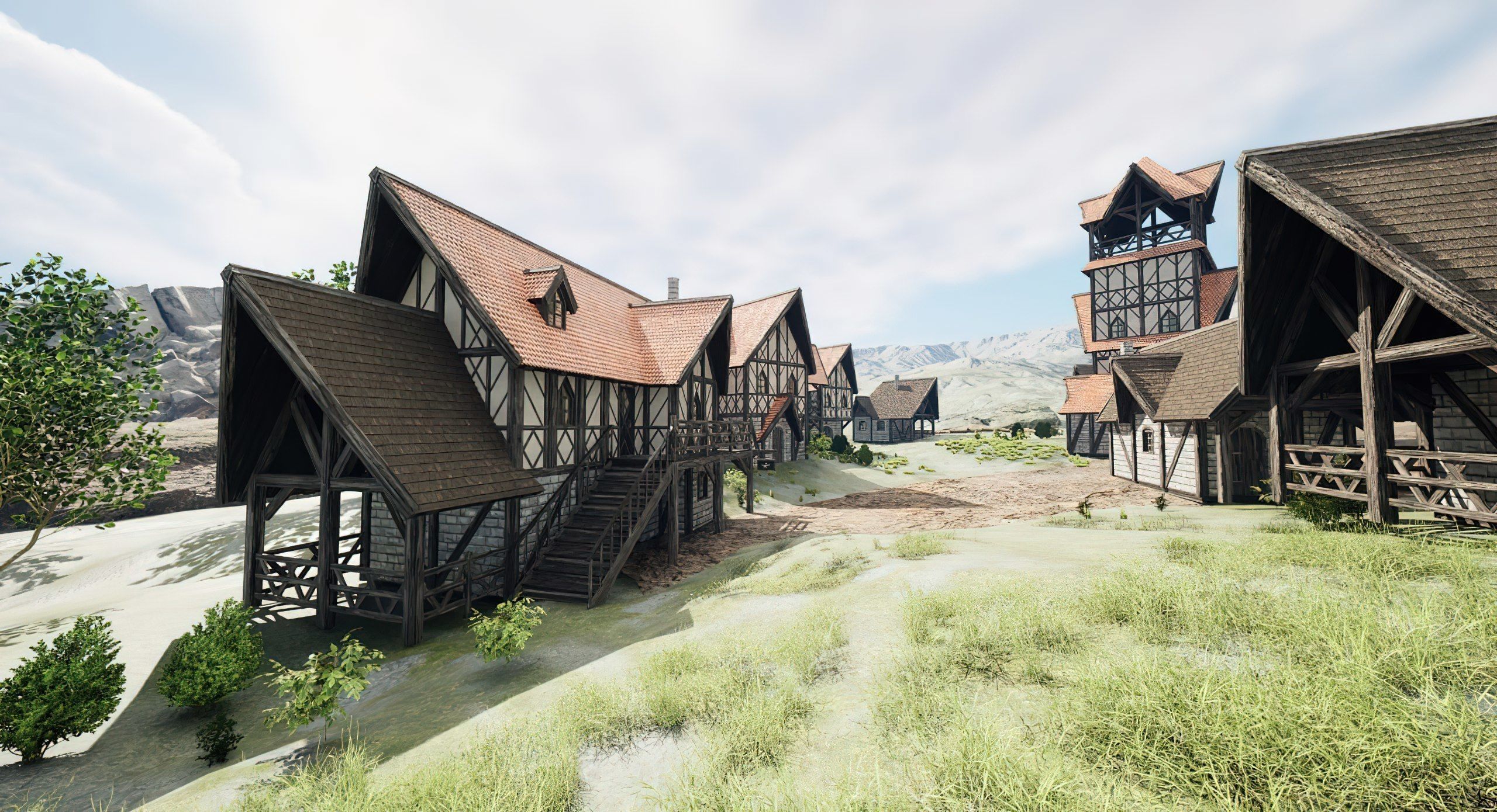 UE5 German Medieval Modular Town Assets 3D model | CGTrader
