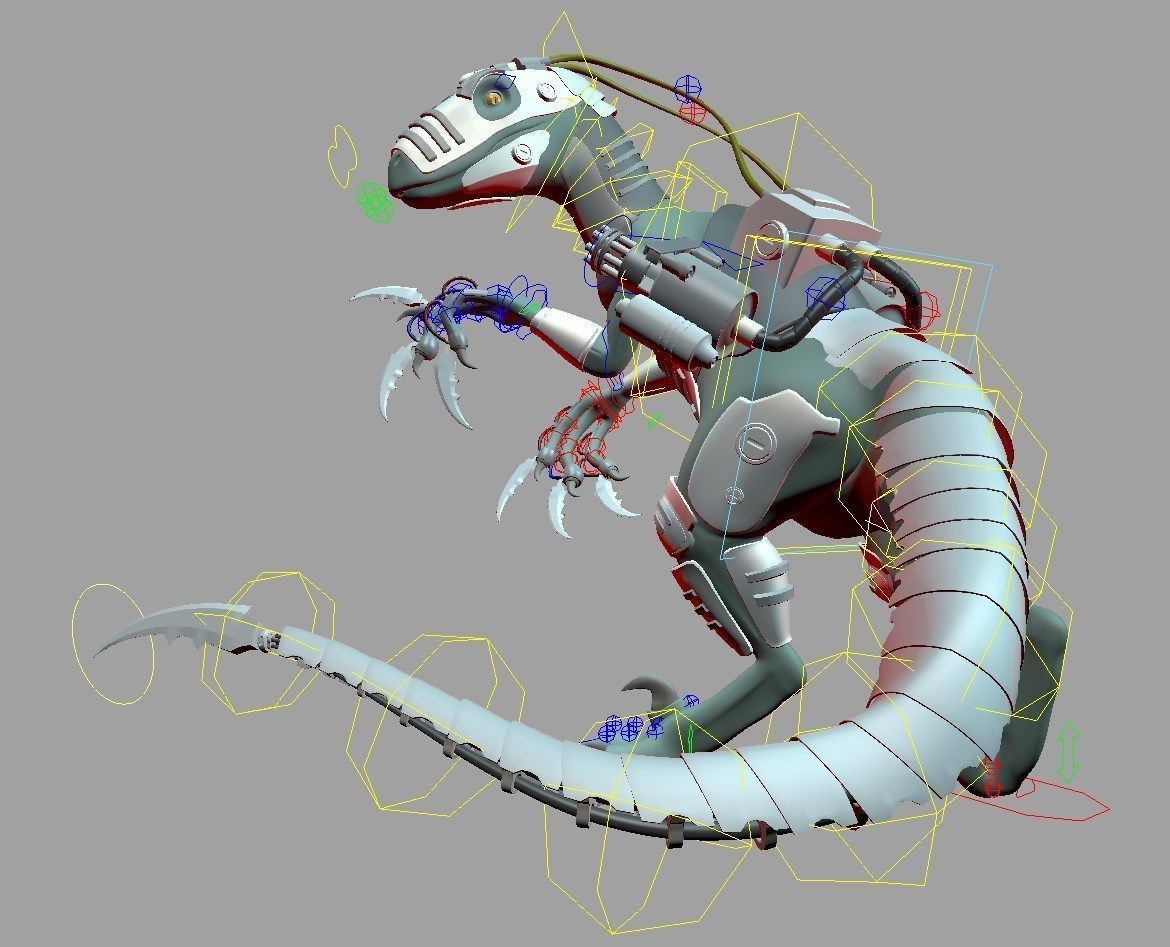 Weaponized Velociraptor - Rig 3D model rigged | CGTrader