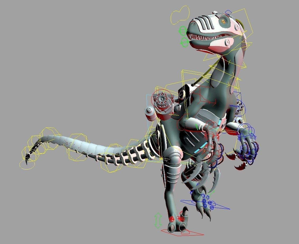 Weaponized Velociraptor - Rig 3D model rigged | CGTrader