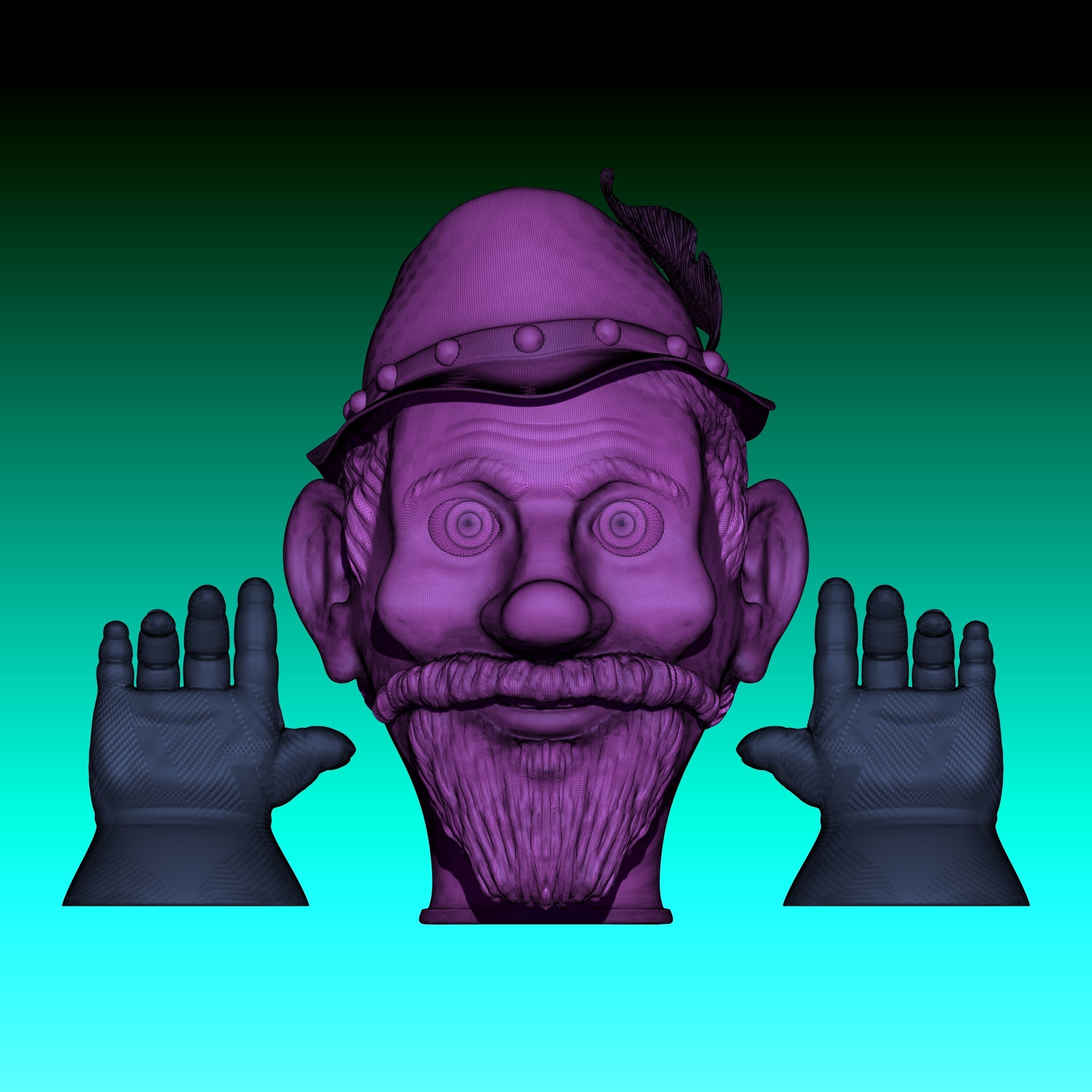 Titere cazador Caperucita-Little Red Riding Hood hunter puppet free 3D ...