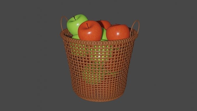 3D model Apples in a basket VR / AR / low-poly | CGTrader
