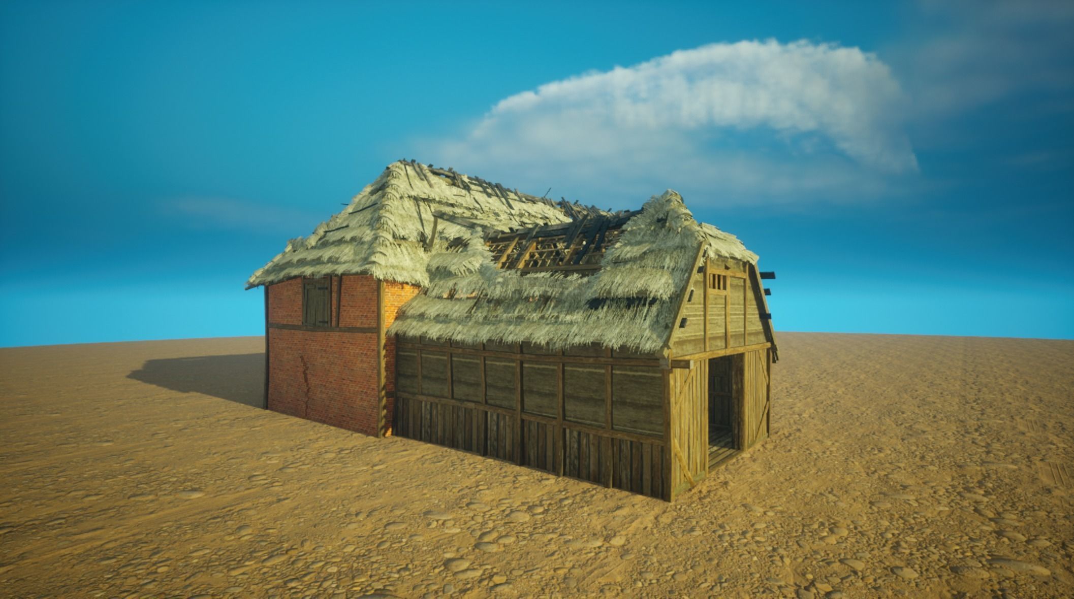 3D model Medieval Abandoned house1-interior and exterior design VR / AR / low-poly | CGTrader