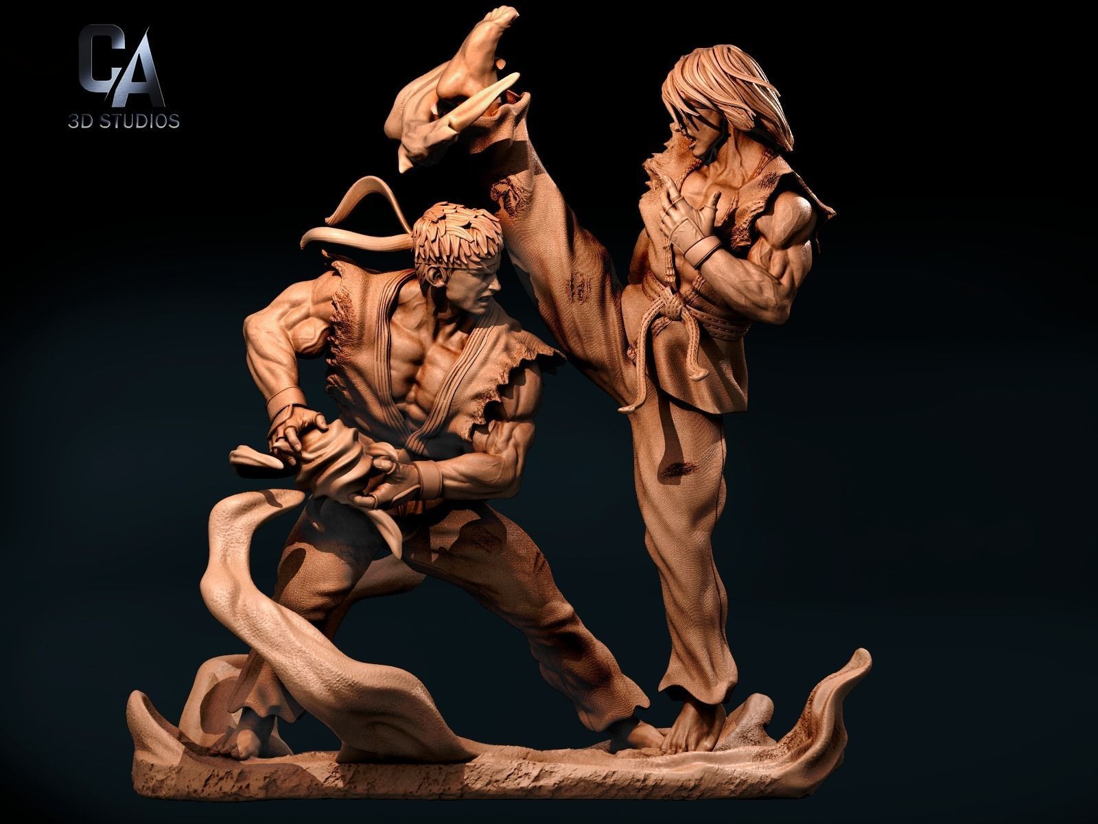 Ken and Ryu 3D Print 3D model 3D printable | CGTrader