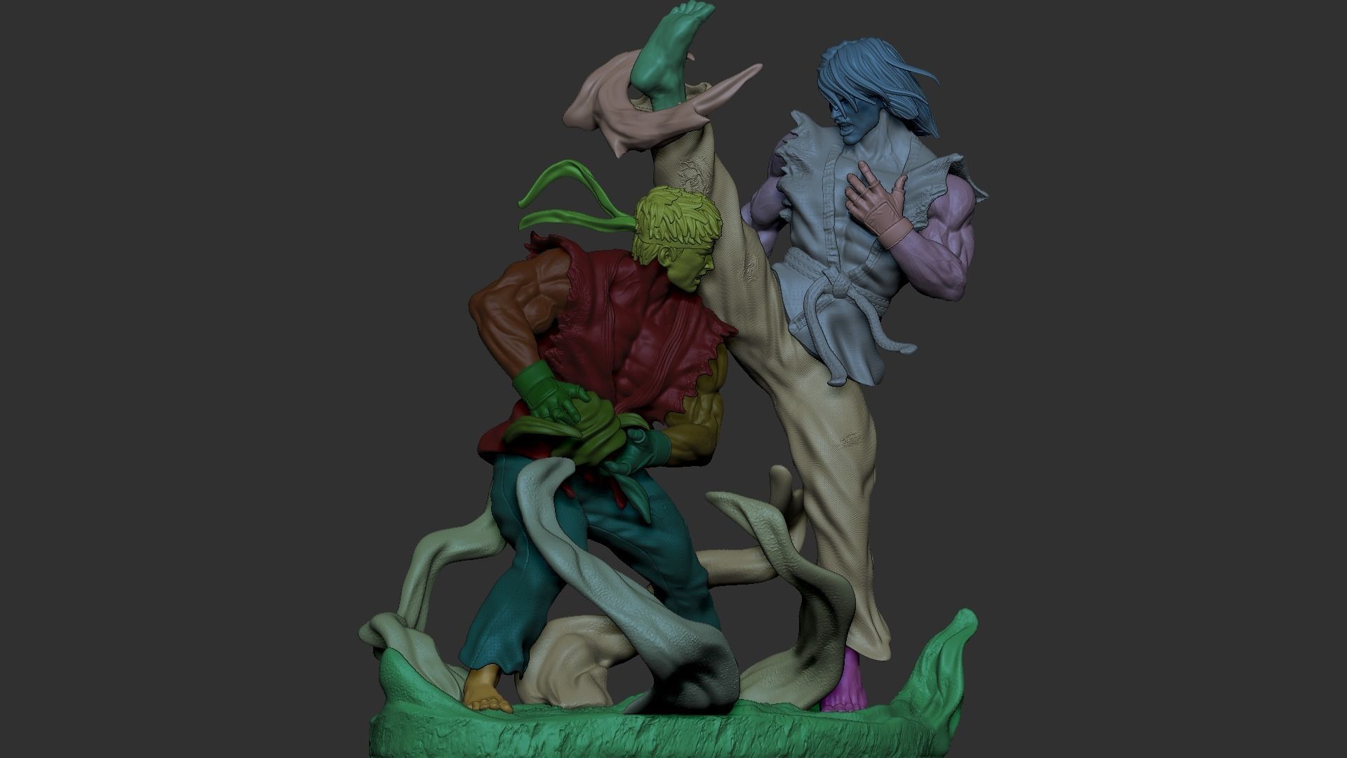 Ken and Ryu 3D Print 3D model 3D printable | CGTrader