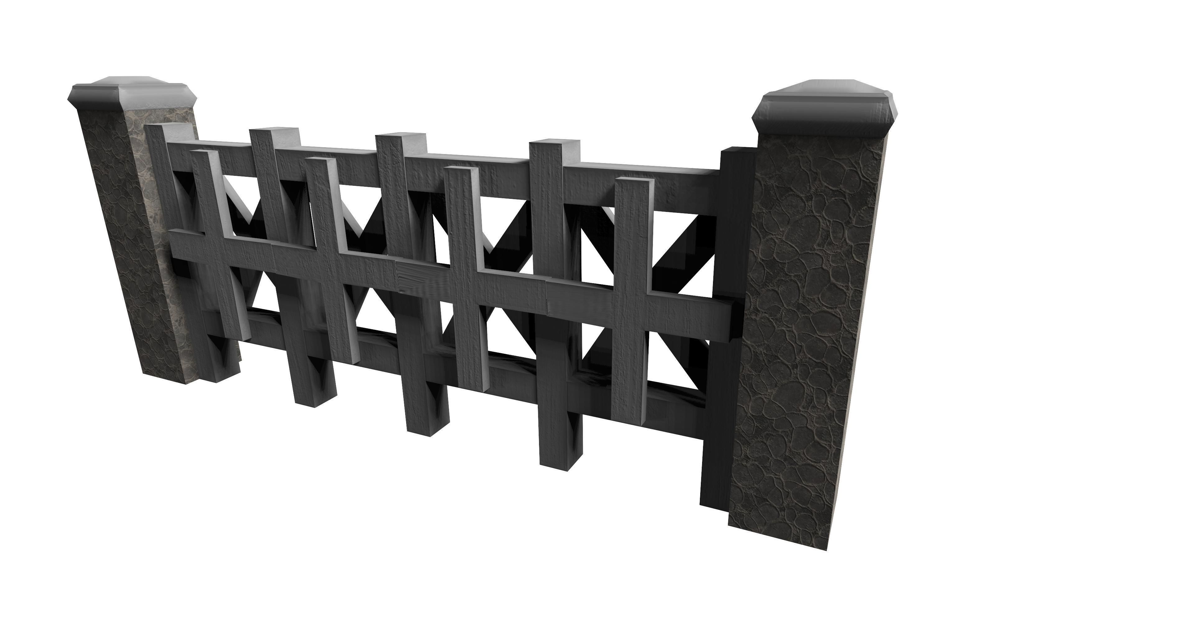 3D model 20 low poly fence set VR / AR / low-poly | CGTrader