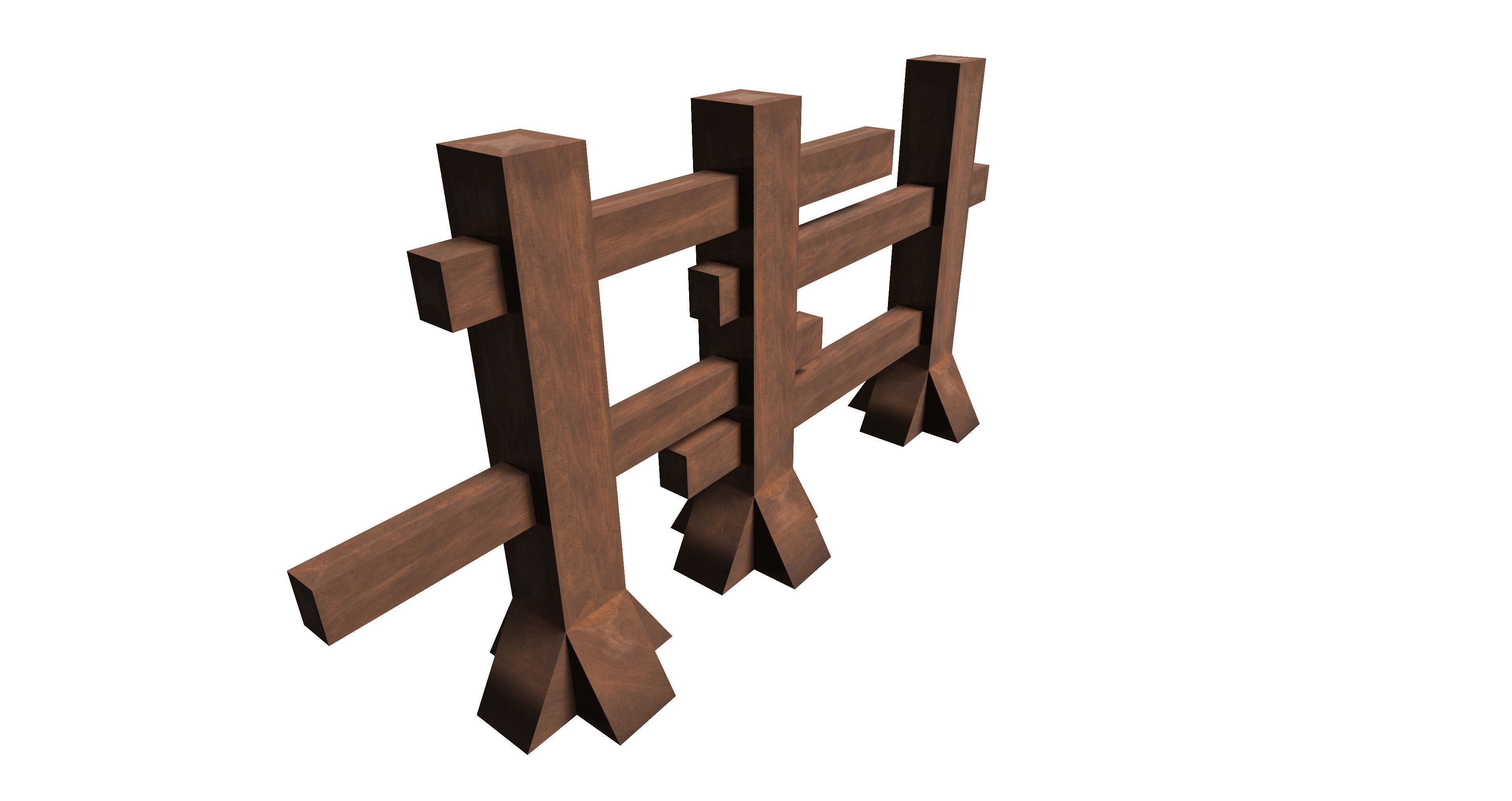 3D model 20 low poly fence set VR / AR / low-poly | CGTrader