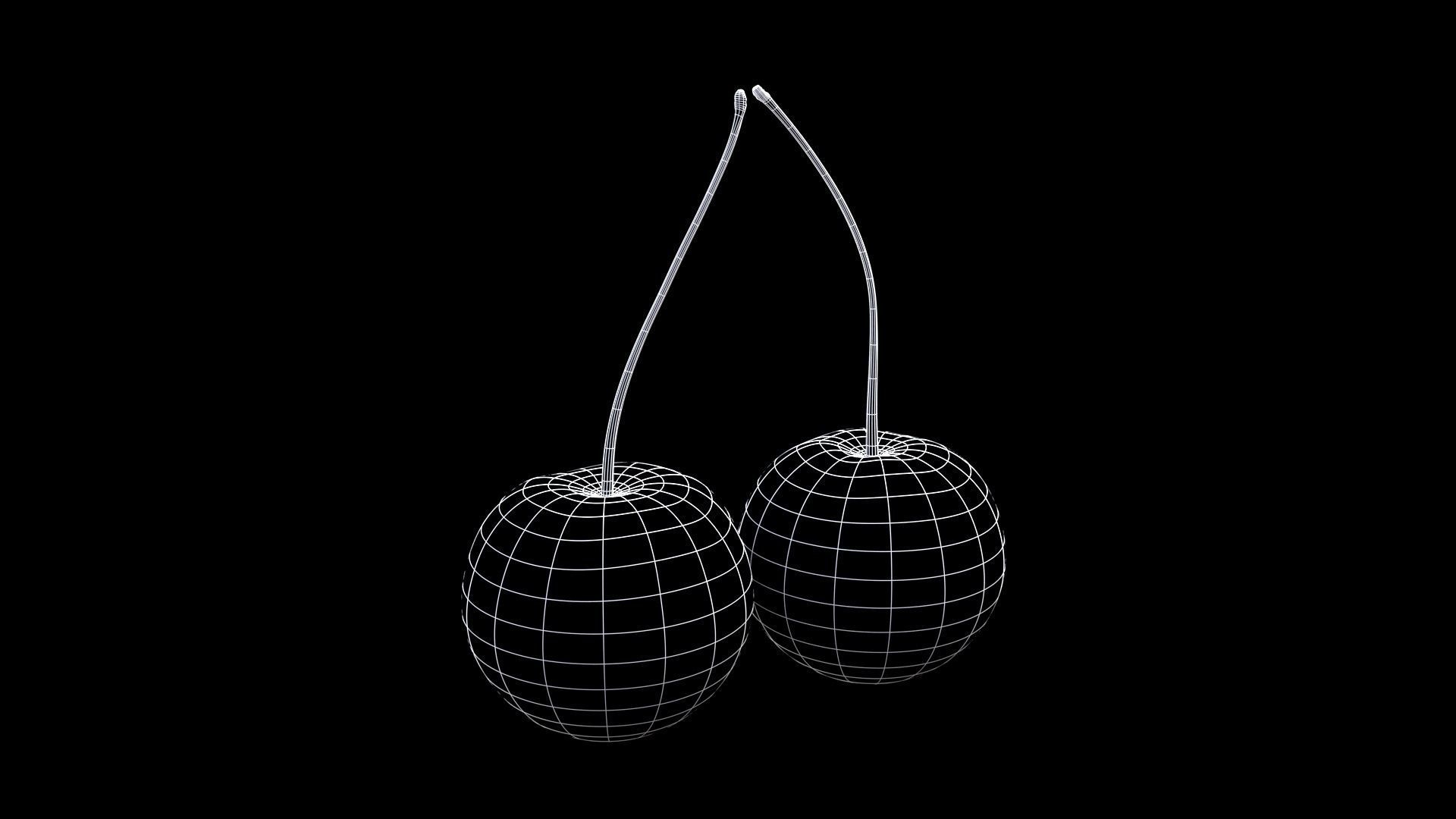 Cherries Low Poly two balls hanging free VR / AR / low-poly 3D model ...