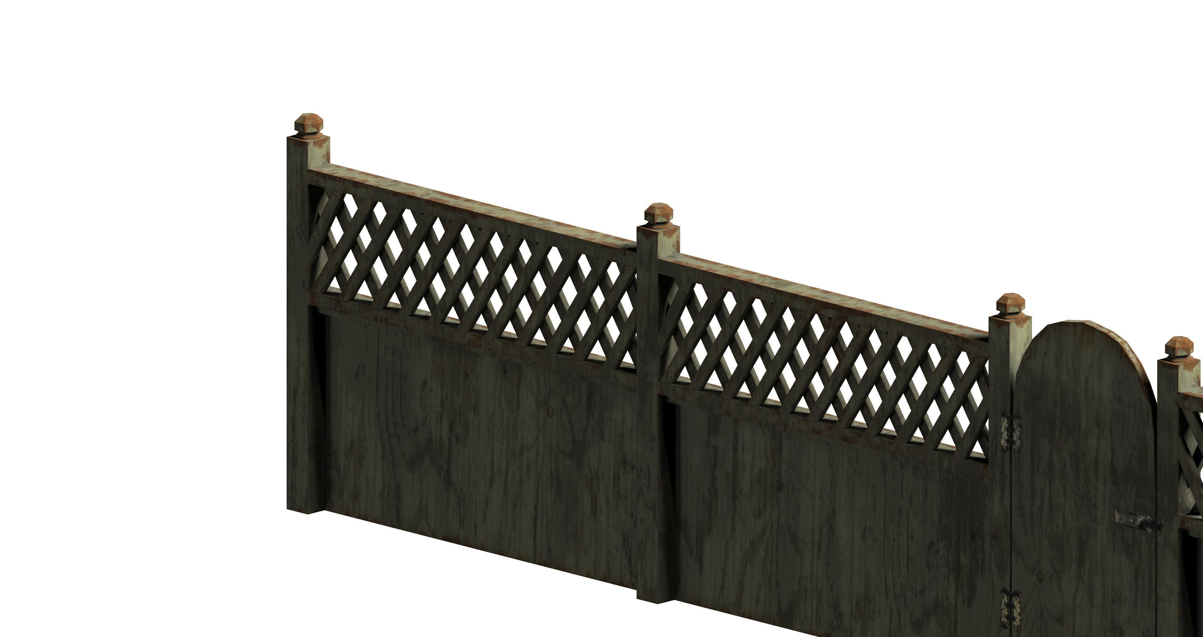 3D model Wooden lattice fence panel set VR / AR / low-poly | CGTrader