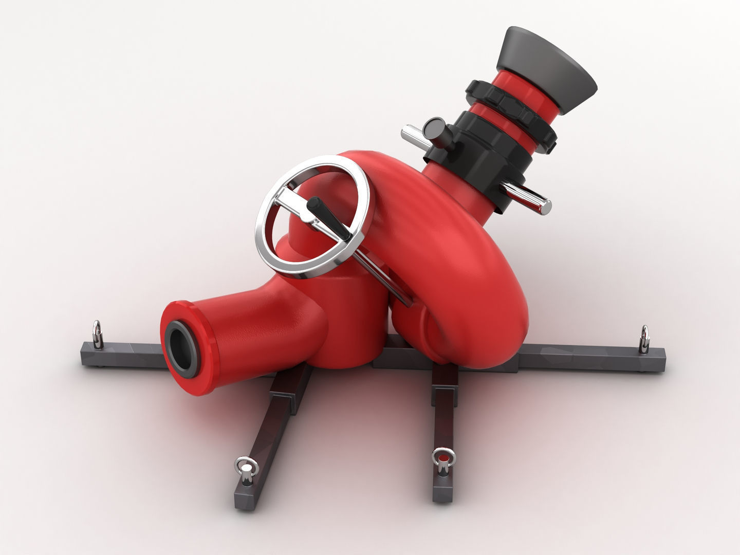 Stationary Fire Hose Spray Nozzle 3D model | CGTrader
