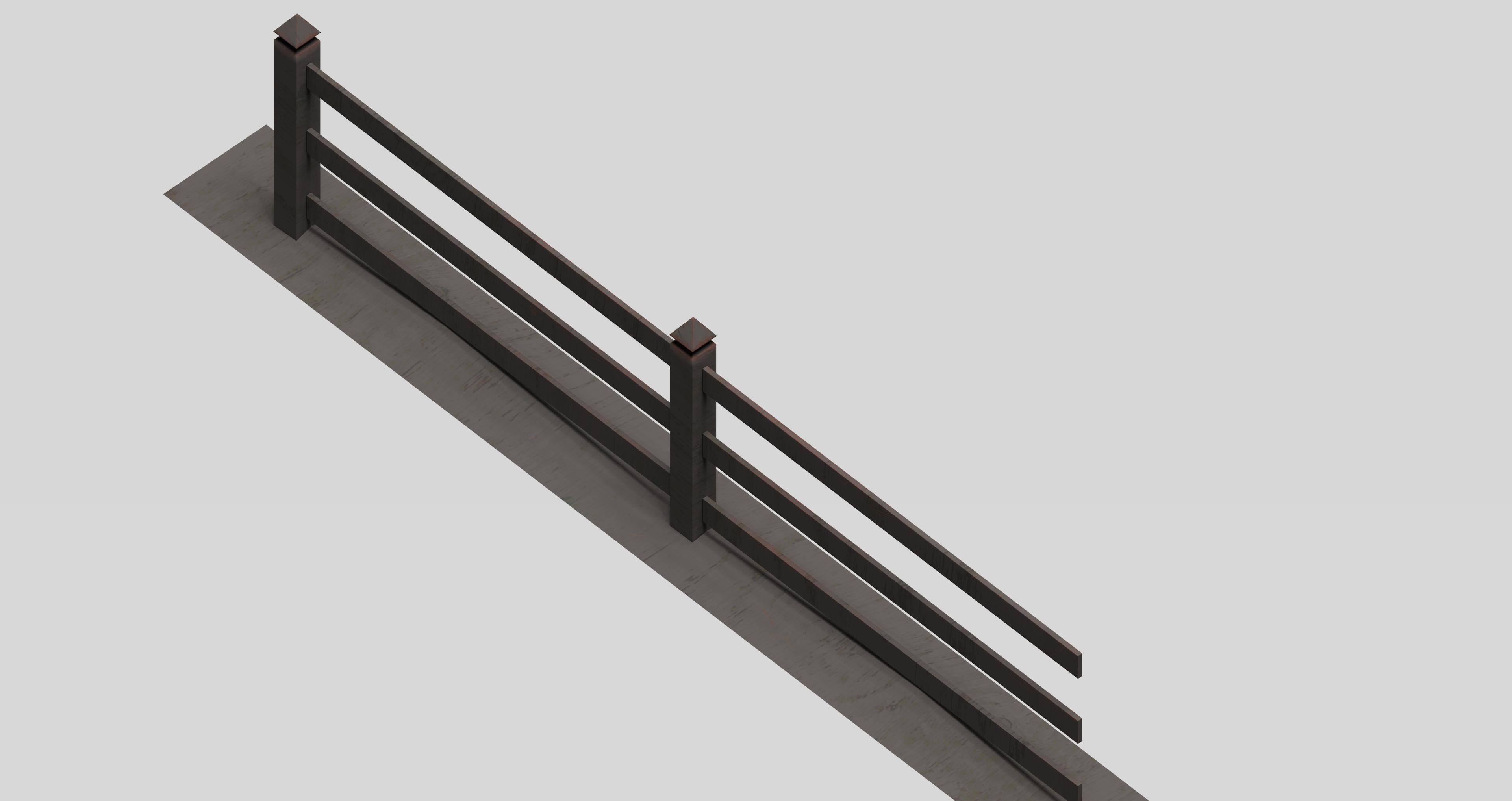 3D model Low poly picket fence set VR / AR / low-poly | CGTrader