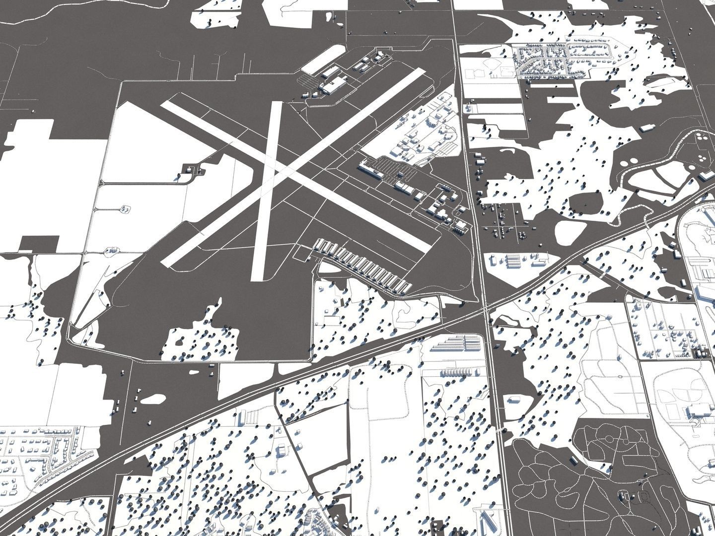 Springfield Illinois USA 50x50km 3D City Map 3D model | CGTrader