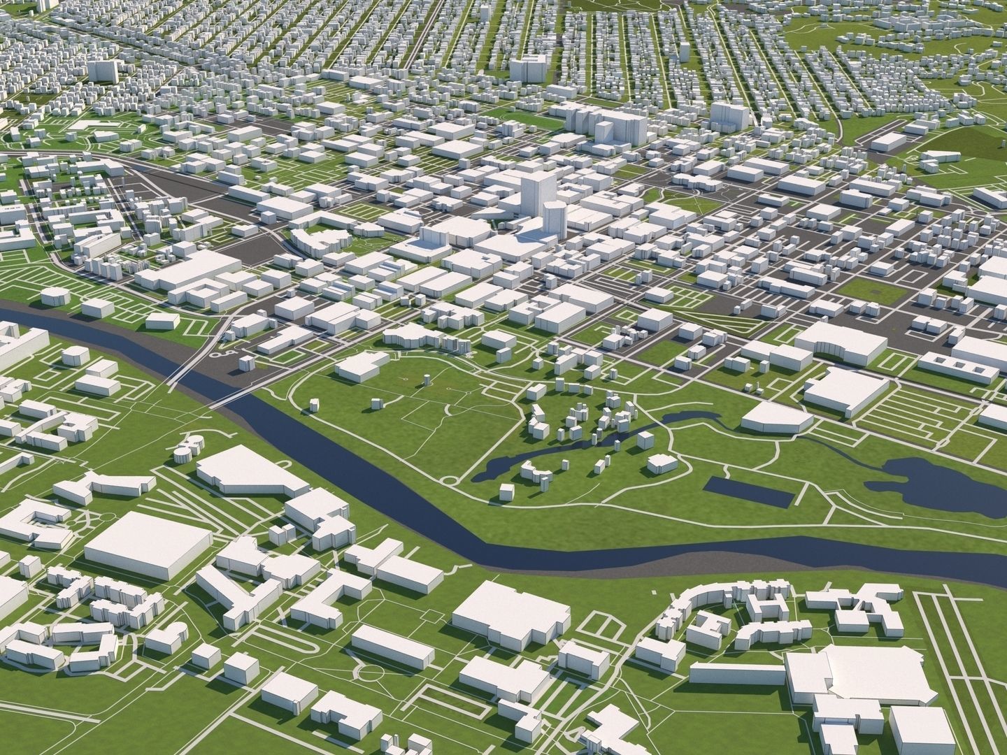 Boise Idaho USA 50x50km 3D City Map 3D model | CGTrader