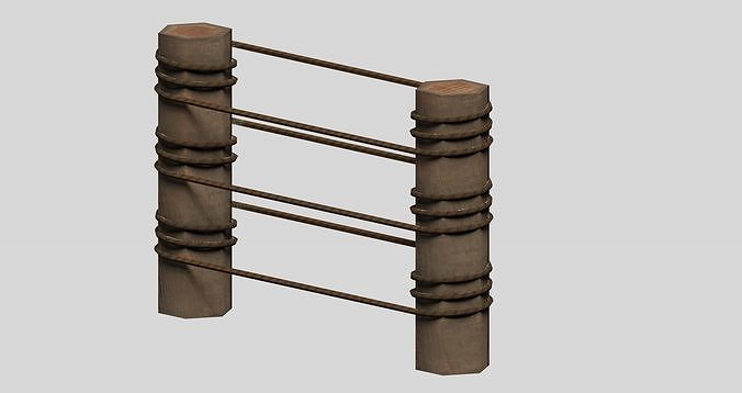 3D model Rope wooden fence VR / AR / low-poly | CGTrader