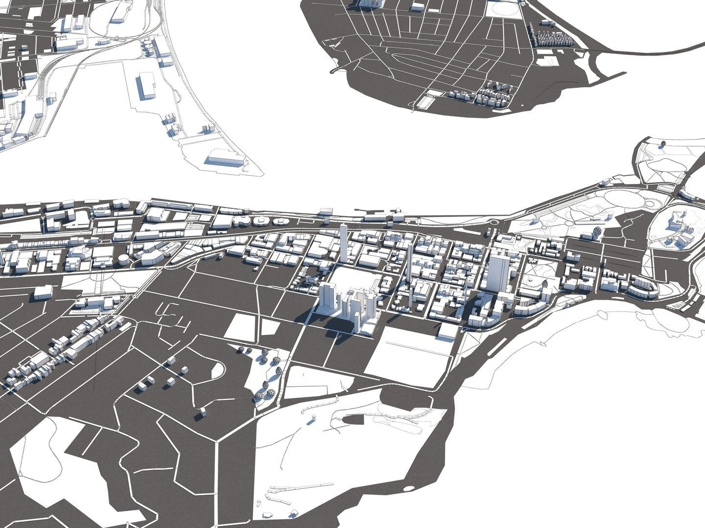 Newcastle Australia 50x50km 3D City Map 3D model | CGTrader