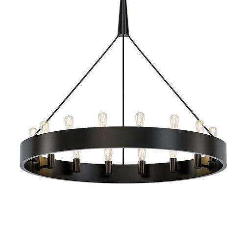 Candelaria chandelier with light bulbs hanging from it 3D model | CGTrader