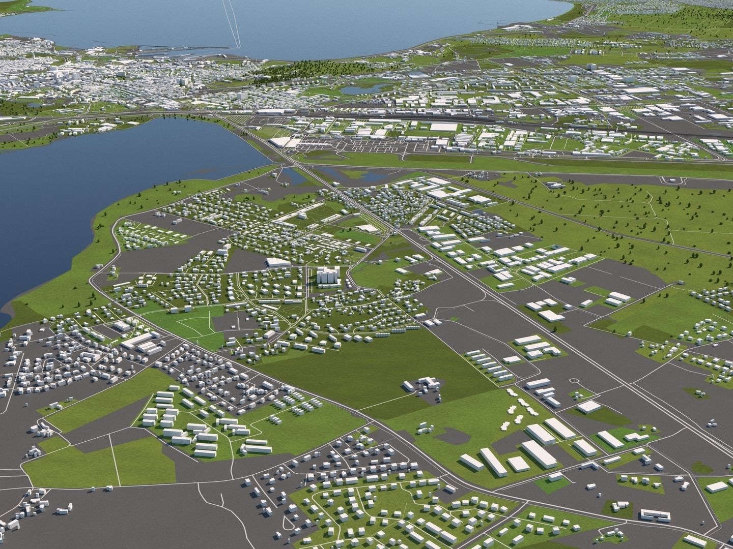 Tallinn Estonia 50x50km 3D City Map 3D model | CGTrader
