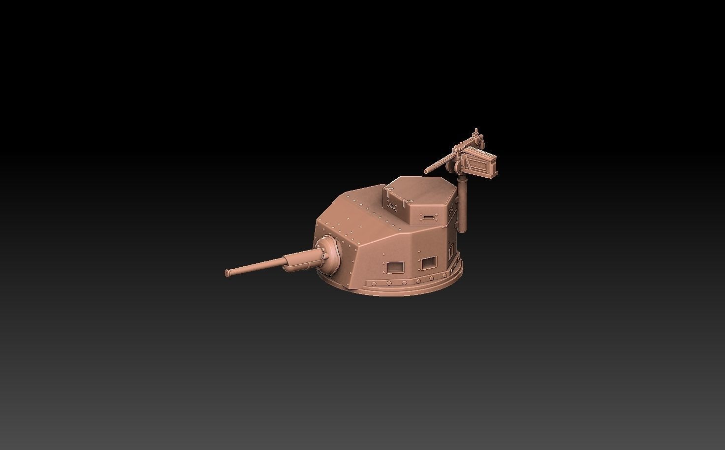 M2A4 Tank Turret 3D model 3D printable | CGTrader