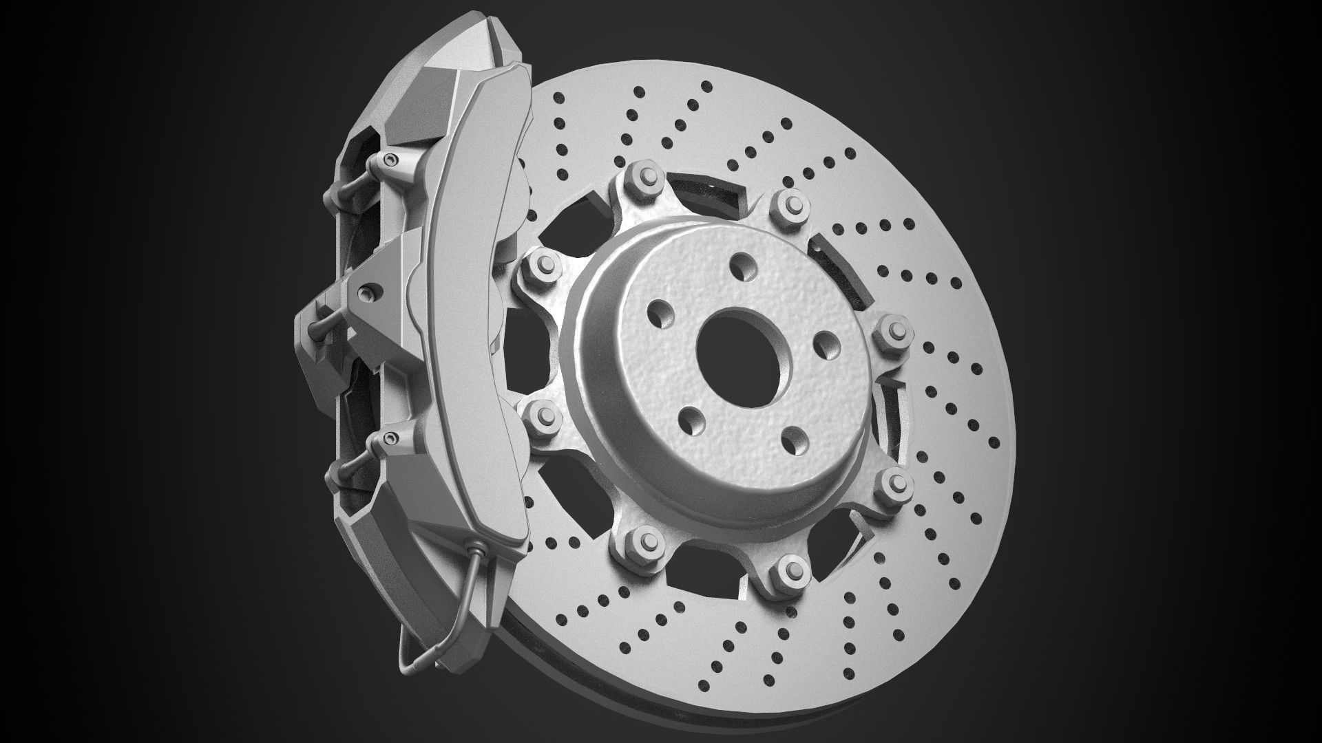 Custom Brembo GT M kit Disk Brake 3D model | CGTrader