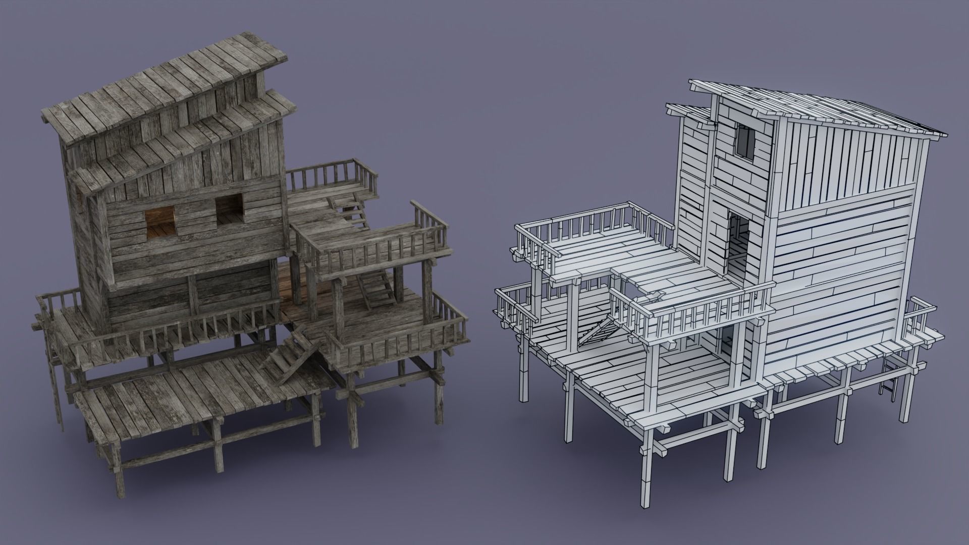3D model Pirate town VR / AR / low-poly | CGTrader