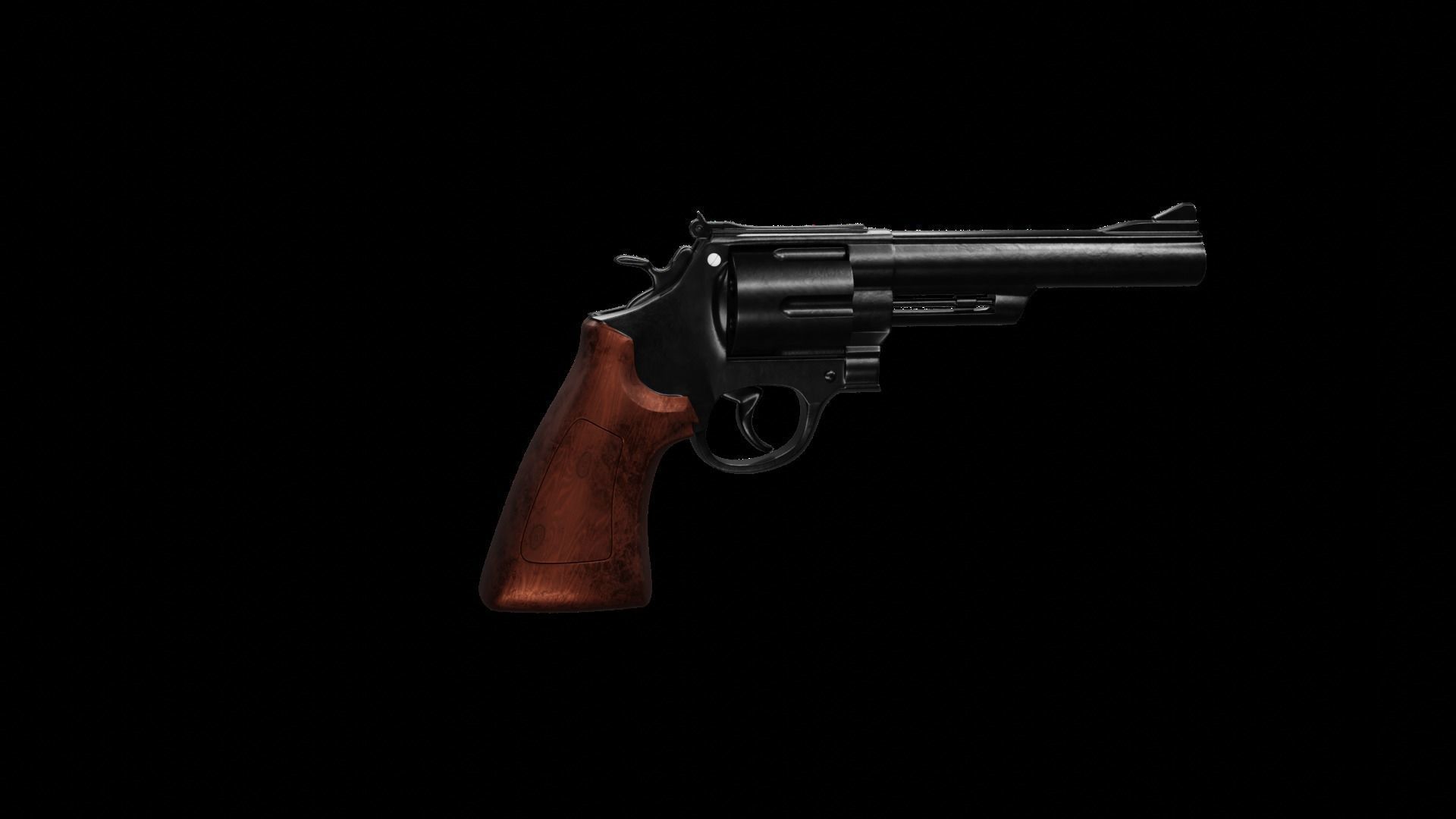 Old Classic Revolver Gun Silver and Black With Bullets 3D model | CGTrader